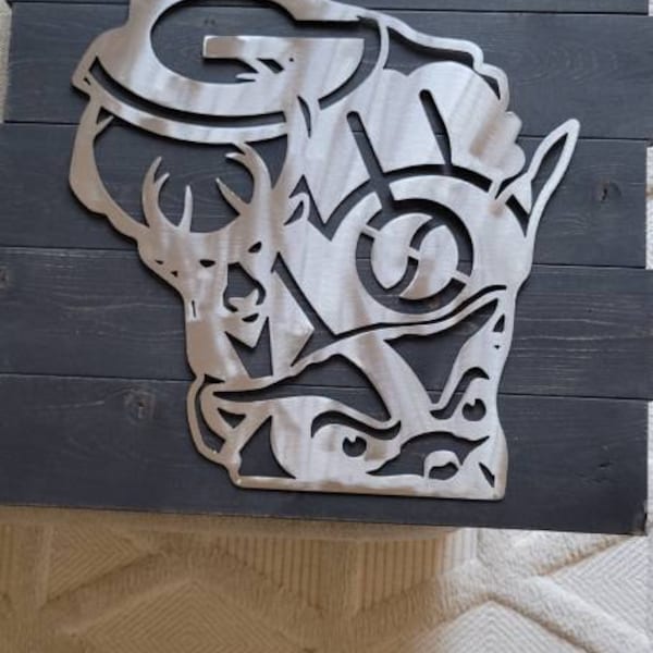 Sturgeon Fish Wood and Metal Sign / Fishing / Outdoors / Lake / Boating ...