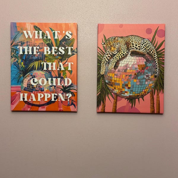 DISCO LEOPARD - Maximalist Wall Art - Leopard Print - Leopard Wall Art ...