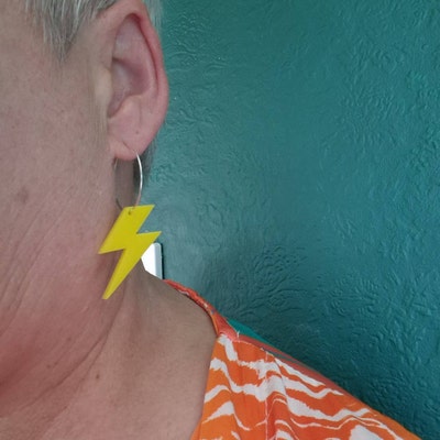 MERMIAD Clamshell Earrings Laser Cut Pink / Turquoise Acrylic / Heart ...