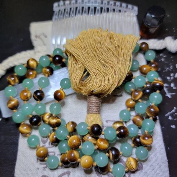 Picture Jasper Skull Mala, Grounding and Protection Japamala, Root and ...