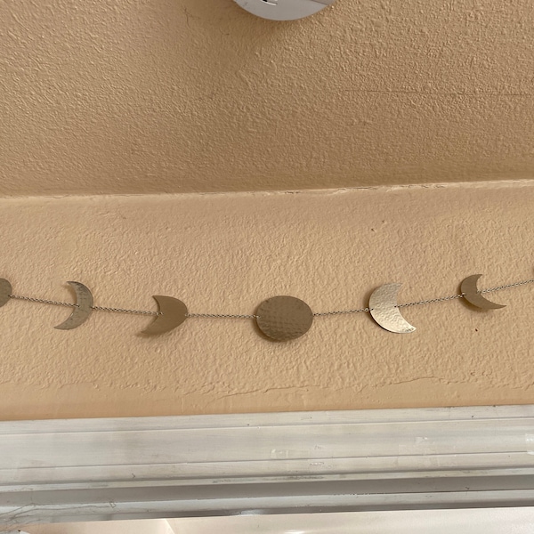 Moon Phase Wall Decor Handmade Hammered Metal, Moon Phase Wall Hanging ...