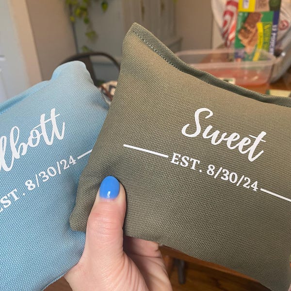 8 Custom Family Last Name Bean Bags for Cornhole With Wedding Year ...
