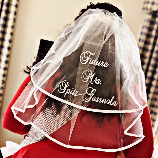 Bride's Bikini Veil PERSONALIZED Bachelorette Booty Veil by Sashanation ...