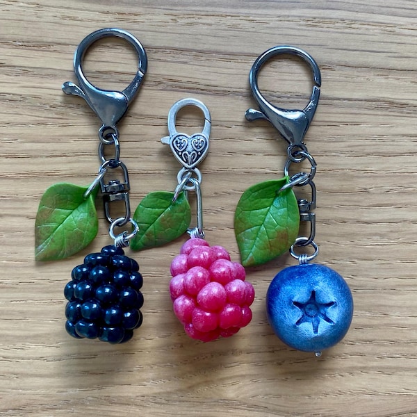 Handmade Big Blueberry Keychain, Blueberry Bag Charm, Berry Purse Charm ...