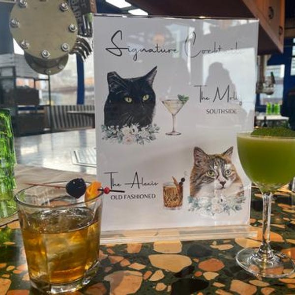 Cat Signature Drink Sign, Dog Signature Drink, Cat Signature Cocktails ...