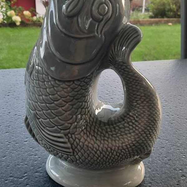 Ceramic Gluggle Jug | Water Jug | Fish Vase | Handmade in England - Etsy