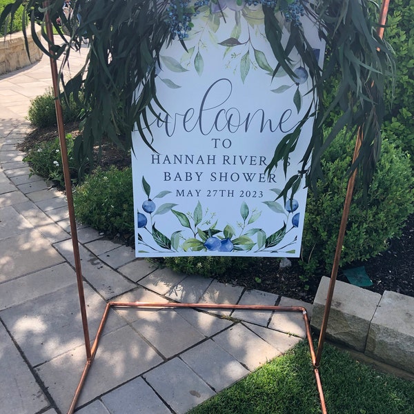 Blueberry Baby Shower Welcome Sign Printable - Blue Boys Baby Shower ...