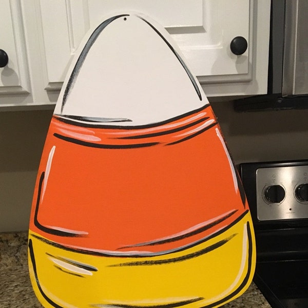 Unfinished Wood Candy Corn Laser Cutout, Wreath Accent, Door Hanger ...