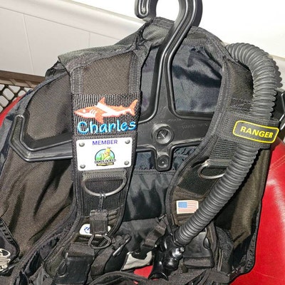 I Bite Back Shark Tooth Shark Jaw Scuba Diver BCD Identification Tag ...