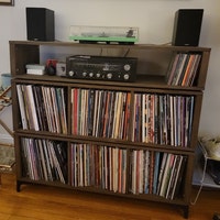 Medium Record Player Table on Castors Vinyl Record Storage - Etsy Canada