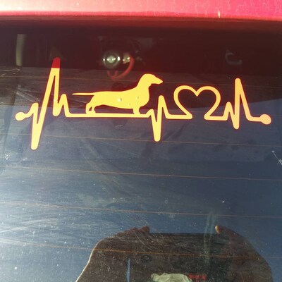 Dachshund Doxie Heartbeat Lifeline Dog Decal Sticker K1025 - Etsy