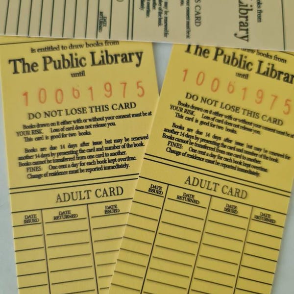 Personalised Old Fashioned Vintage Public Library Card Bookmark - Etsy