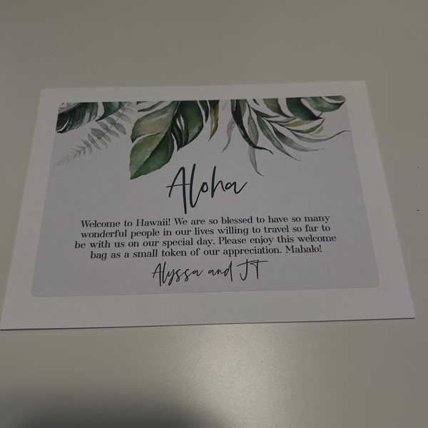 Printed Hotel Welcome Bag Labels With Flowers - Choose Your Floral ...