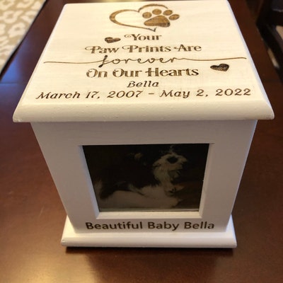 Urn for Dog Pet Urn for Cat Pet Keepsake With Picture Pet Memorial ...