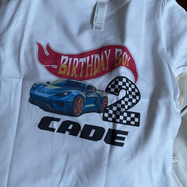 Race Car Birthday Shirt, Custom Birthday Boy Shirt, Matching Family Shirts, Hot Cars, 4th 5th ...