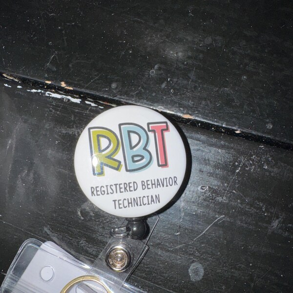 RBT Badge Reel, Registered Behavior Technician, Retractable Badge ...