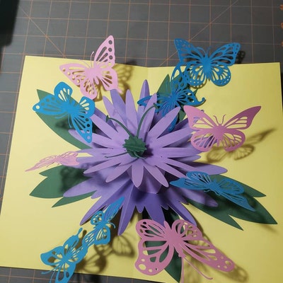DIY Pop-up Butterfly explosion Card Template SVG and PDF Files for ...