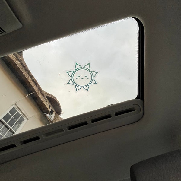 Happy Sun Suncatcher // Window Decal, Suncatcher Sticker, Renter ...