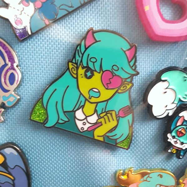Demon Girl Heartbreaker Enamel Pin - Etsy
