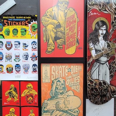 Tim Baron 80s Retro Monster Halloween Sticker Set - Etsy