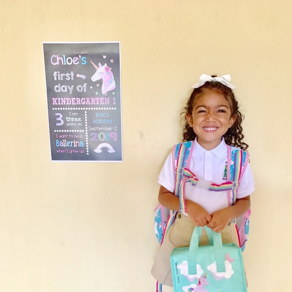 Unicorn First Day of Kindergarten Sign PRINTABLE, 1st First Day of ...