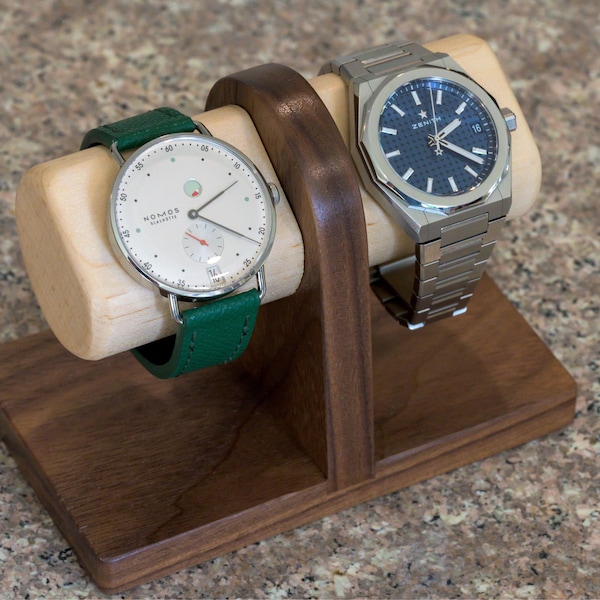 Walnut Wood Watch Stand: Handmade Timepiece Display, USA Made ...