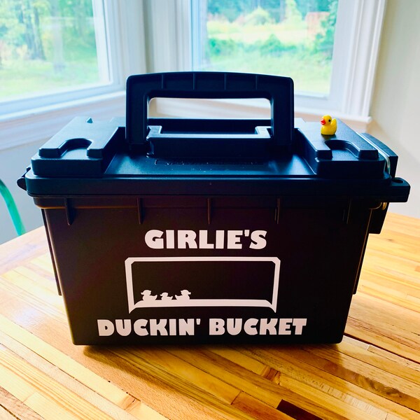 Duck Duck Holder, Black - Personalized Rubber Duck Storage, Duck Carry ...