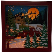 Merry Christmas Shadow Box/lightbox Scene 3d Layered - Christmas ...