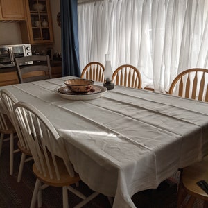 Superb 69 X 98 Vintage Cream Linen Tablecloth, Madeira Embroidery ...