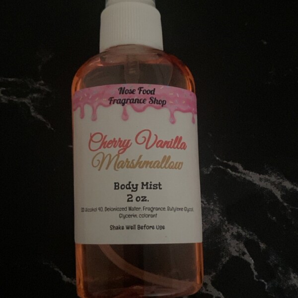 Cherry Vanilla Marshmallow Body Mist, Body Splash, Body Spray ...