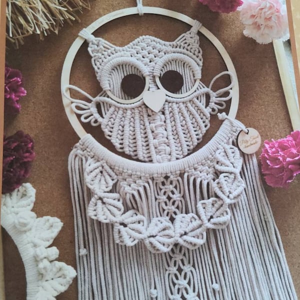 TUTORIAL PDF for Macrame Owl| Step by Step Guide| Cute Wall Hanging ...