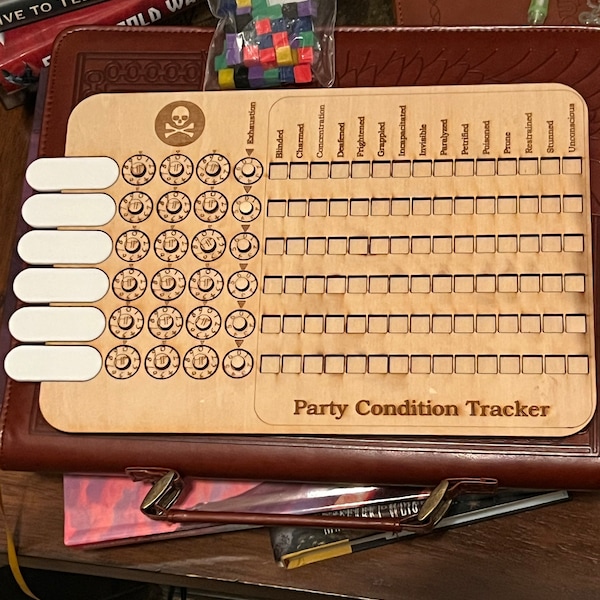 Handmade Wooden HP, Status, Condition Tracker for D&D, Dnd, Dungeons ...