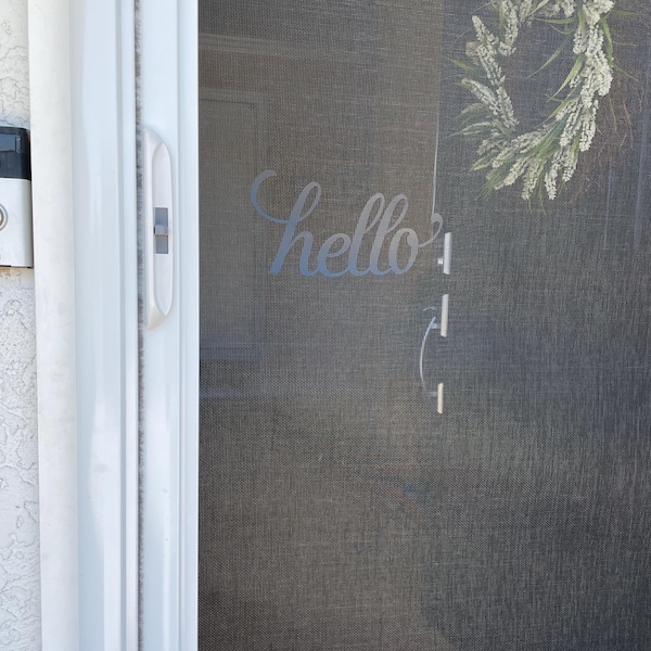 Front Door Decal, Personalized Decal, Custom Vinyl Lettering, Hello ...
