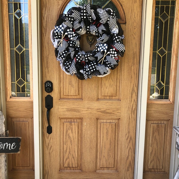 Racing Wreath, Race Car Wreath, Race Wreath, Racing Decor, Race Car ...