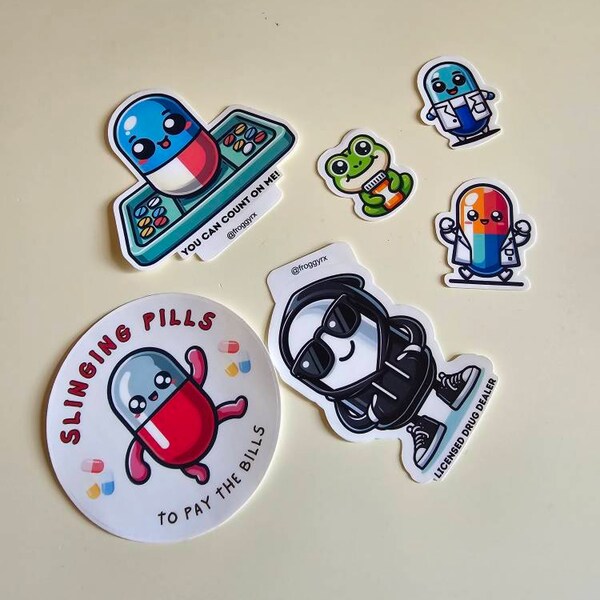 Pharmacy Stickers Chill Pill for Pharmacists, Technicians, Students ...