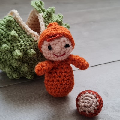 3 PATTERN BUNDLE Acorn, Toadstool & Conker Shell Pocket Pal Crochet ...