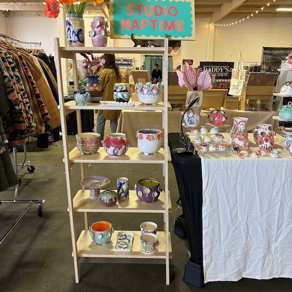 Collapsible Plywood Bookshelf: Portable Display Stand for Craft Fairs ...