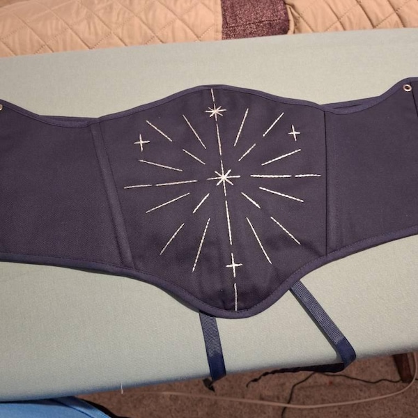 Reversible Corset Belt, Celestial Corset, Renaissance Underbust, Ren ...
