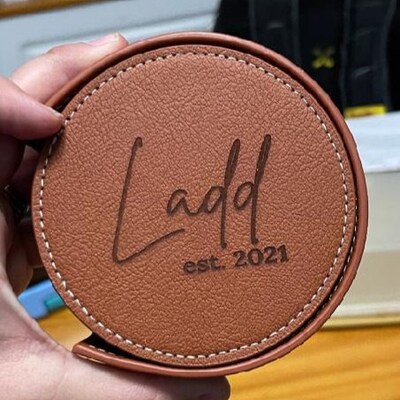 Custom Leather Coasters With Holder, Corporate Gifts With Logo, Bulk ...