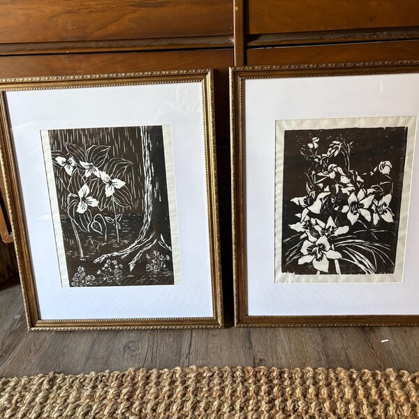 Woodcut Print of Pine Tree Roots at a Lakeshore "holding the Earth: Lac ...