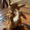 Grey Small Sitting Rabbit With Jute Bow, Rabbit, Bunny, Home Decor ...