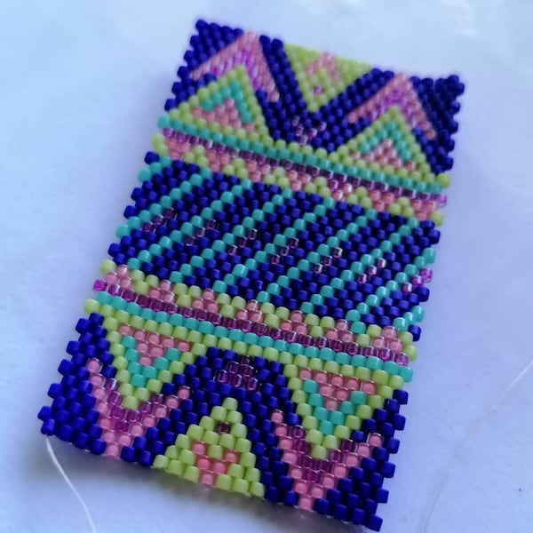 Bead Pattern Native American Copper Patina Cuff Loom or Square Stitch ...
