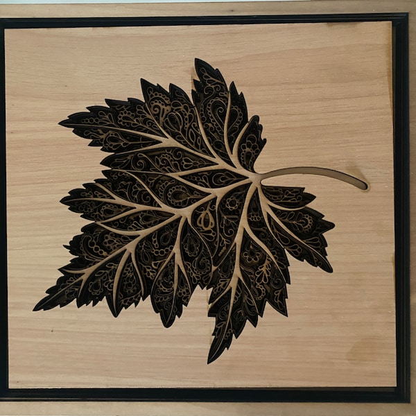 Maple Leaf – 3D Laser Cut Wall Art SVG | Intricate Botanical Leaf ...