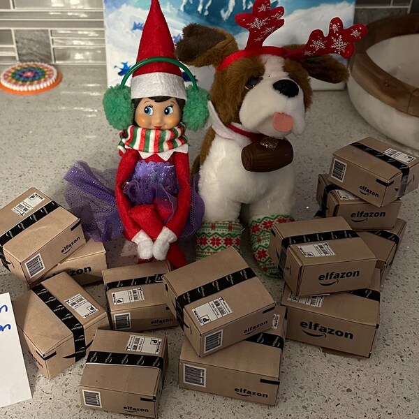 Christmas Elf Sized Elfazon Boxes amazon Elf Prop Idea Digital Download ...