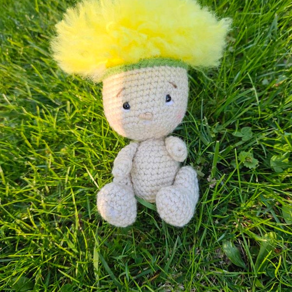 Amigurumi Baby Dandelion Crochet Pattern, Crochet Flower Doll, Fake ...