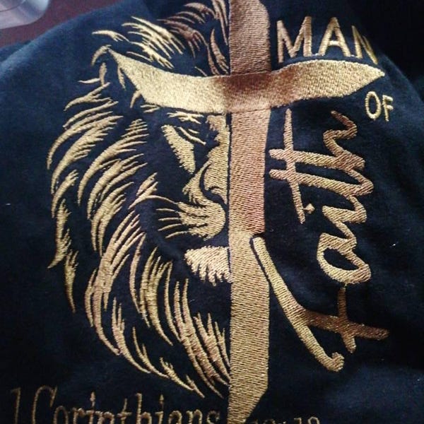 Man of Faith Lion Embroidery Design: Bible Verse (digital Download). - Etsy
