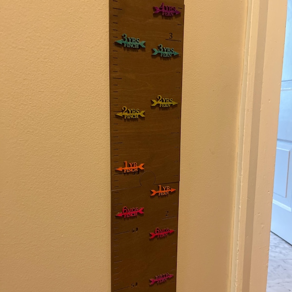 Personalised Growth Chart Custom Wall Nursery Decor Height Ruler Kids ...