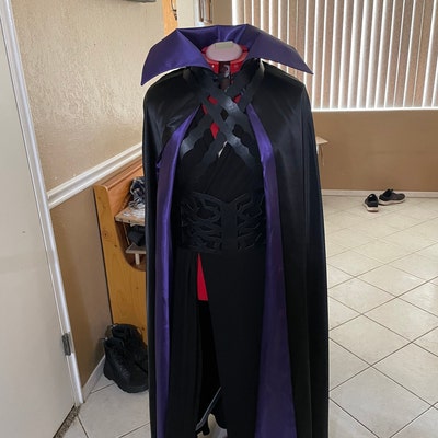 Maleficent Halloween Costume Cape Adult Kids Half Circle Cape Satin ...