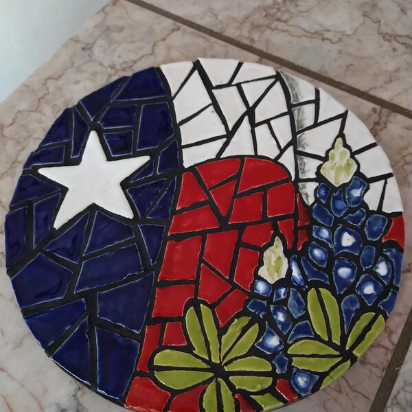 Framed Texas Flag Earthenware Mosaic - Etsy