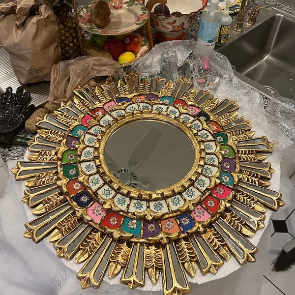 Peruvian Mirrors "royalty 78 Cm Rainbow" - Interior Decoration - Wall ...
